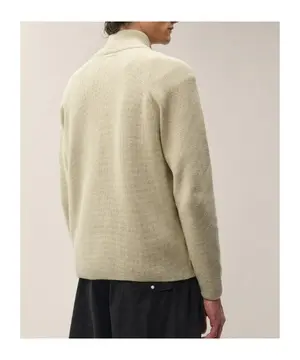 C.P. COMPANY Zip-up Lens-detail Sweater - Silver Birch