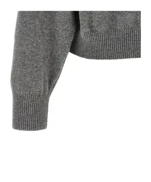 Alberta Ferretti Wool Sweater With Raised Embroidered Flowers