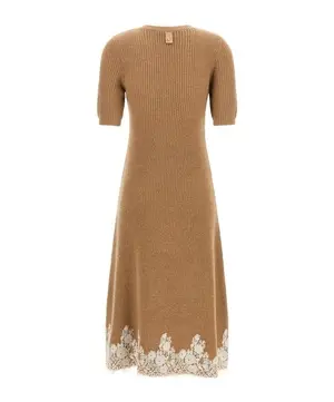 Alberta Ferretti Lace Hem Dress