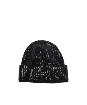 Pinko Sequin-embellished Ribbed-knit Beanie Hat - No