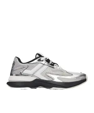 LANVIN Metallic-panelled Sneakers - Silver