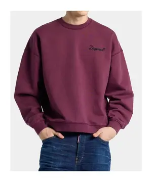 Dsquared2 Signature Relax-fit Crewneck Sweatshirt - Bordeaux
