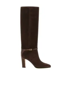 Valentino Garavani Vlogo Signature Buckled Boots - Dark Brown