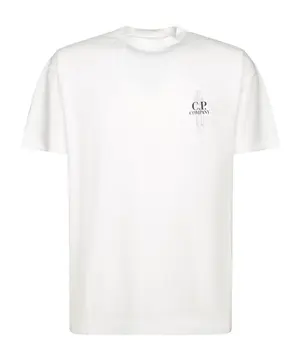 C.P. COMPANY Logo Detailed Crewneck T-shirt - White