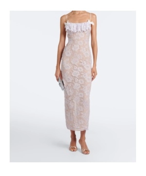 Alessandra Rich Ruffled Sequined Lace Maxi Dress