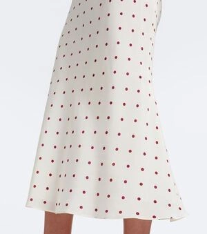 Alessandra Rich Ruffled Polka Dot Silk Midi Dress - White