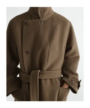 LEMAIRE Wool Wrap Coat - Thyme