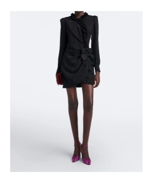 Alessandra Rich Ruffled Silk Ripple Mini Dress