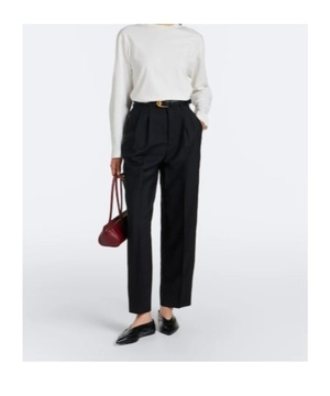 JIL SANDER Pleated Wool And Mohair Straight Leg Trousers