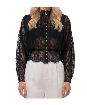 SELF-PORTRAIT Lace High Neck Blouse