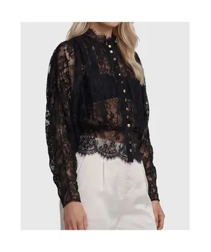SELF-PORTRAIT Lace High Neck Blouse