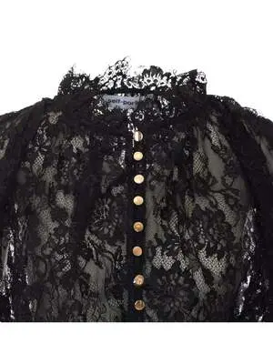 SELF-PORTRAIT High Neck Lace Blouse