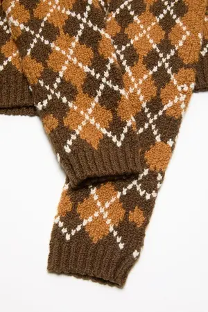 Acne Studios Argyle-knit Button-up Cardigan