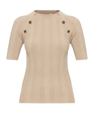 Sportmax Short-sleeved Knit Top - Nude