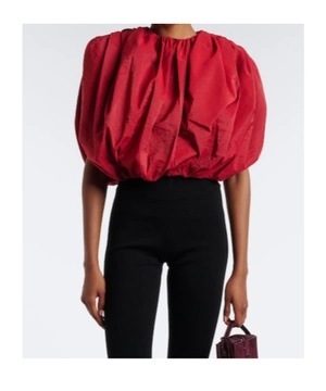 Magda Butrym Silk-blend Taffeta Crop Top - Red