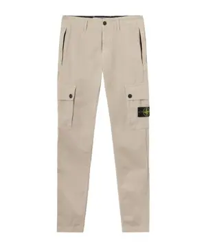 Stone Island Slim-fit Cargo Trousers With Zip Hand Pockets - Sand