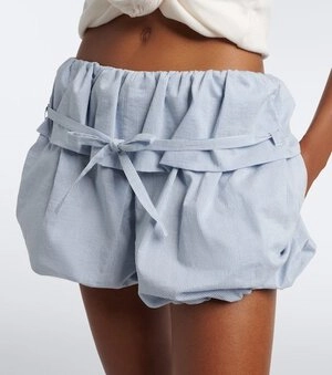 Magda Butrym Belted Striped Cotton And Silk Shorts