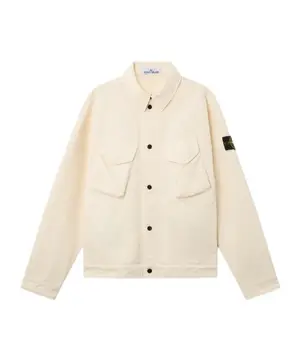Stone Island Coach Jacket With Anti-drop Finish - Ivory