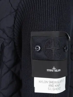 Stone Island Quilted Jacket With Logo Patch
