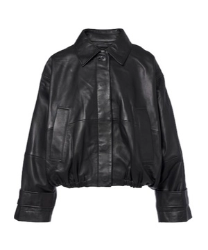 RÓHE Leather Blouson Jacket - Black