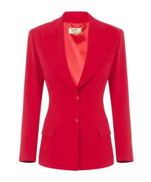 Elisabetta Franchi Lightweight Crêpe Jacket With Laces - Enthusiastic Red