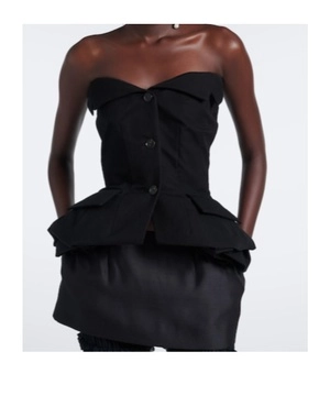 Magda Butrym Peplum Cotton Bustier Top