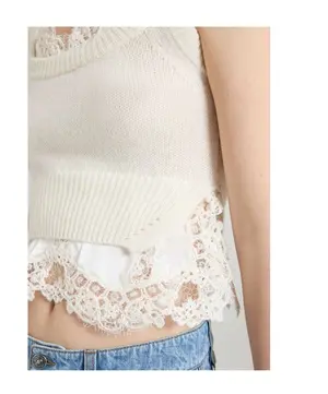 Ermanno Scervino Layer-effect Cashmere Top With Lace Details