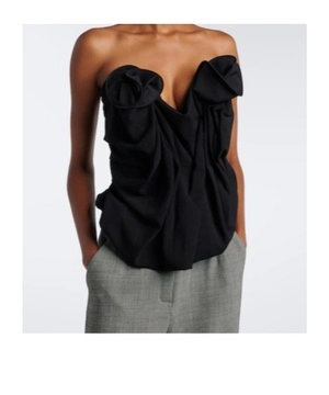 Magda Butrym Floral Appliqué Wool-blend Top