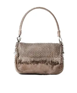 REPTILE'S HOUSE Anfora Shoulder Bag With Woven Flap - Cordadark