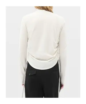 ANN DEMEULEMEESTER Lenart Mock-neck Long-sleeve Top - Ivory