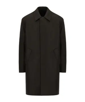 Harris Wharf London Fly Front Zipped Coat Pressed Wool - Black