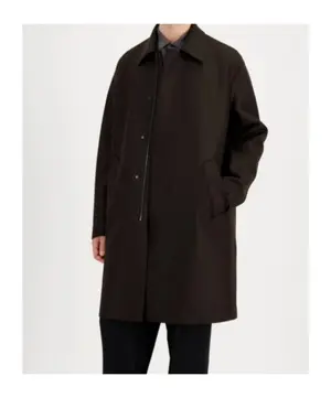 Harris Wharf London Pressed Wool Fly Front Zipped Coat