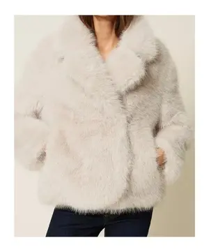 TWINSET Cropped Faux Fur Coat