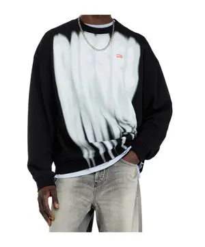 DIESEL® Cotton Sweatshirt With Graphic Print