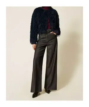 TWINSET Cropped Faux Fur Jacket