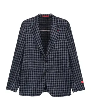 Isaia Long-sleeve Blazer - Navy Blue