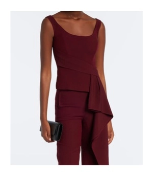 Roland Mouret Draped Wool And Silk Asymmetrical Top