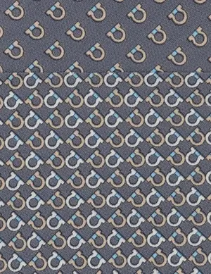 FERRAGAMO Gancini Square Print Silk Neck Tie