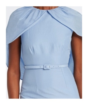 Roland Mouret Belted Caped Midi Dress