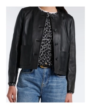 NILI LOTAN Ophelie Leather Jacket - Black