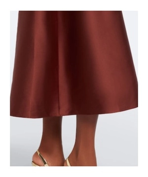Roland Mouret Strapless Pleated Taffeta Midi Dress