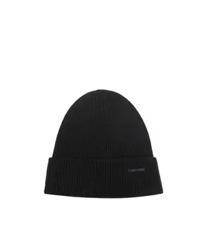 TOM FORD Cuffed Knit Hat - Black