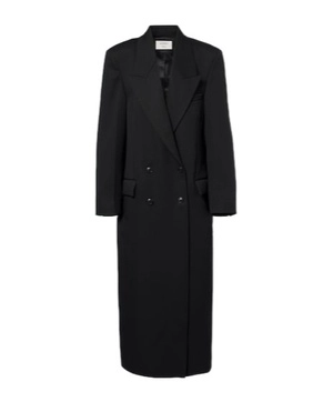 RÓHE Double-breasted Virgin Wool Coat - Black