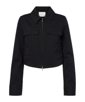 Vince Cropped Cotton Jacket - Black