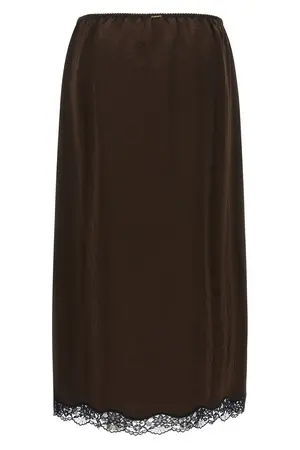 TWINSET Satin Lace Midi Skirt