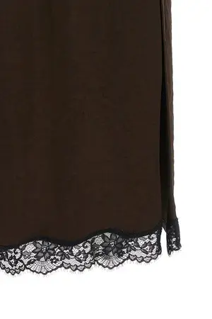 TWINSET Satin Lace Midi Skirt
