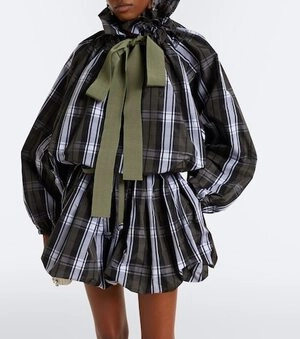 PATOU Bow-detail Checked Top