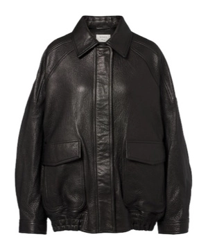RÓHE Leather Blouson Jacket - Black