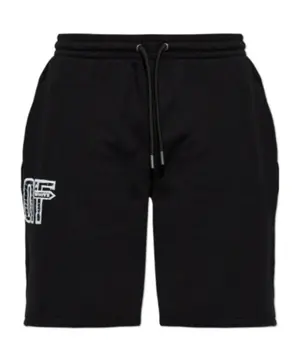 Off-White Drawstring Elastic-waist Shorts - Black