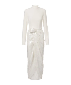 ROTATE BY BIRGER CHRISTENSEN Knot-detail Sequined Cocktail Dress